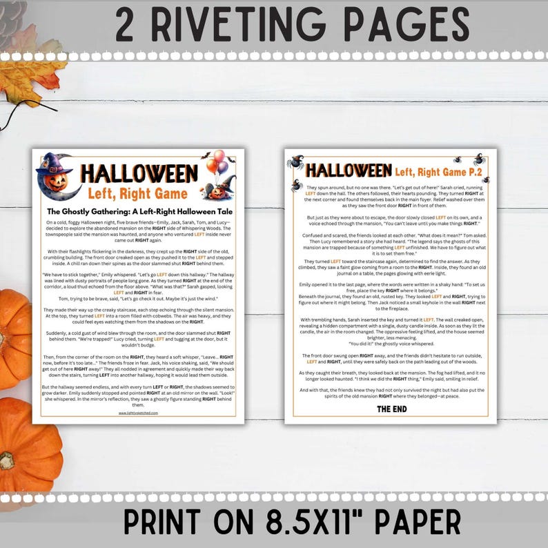 Left Right Halloween Game | Left Right Game | Pass the Prize Halloween ...