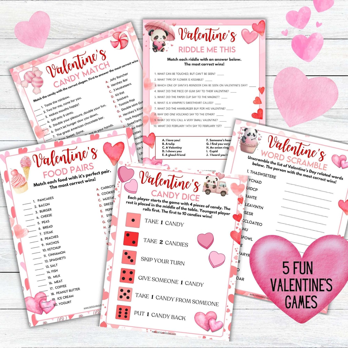 Valentine’s Day Games Bundle, Valentine’s Game Bundle, Valentine Game ...