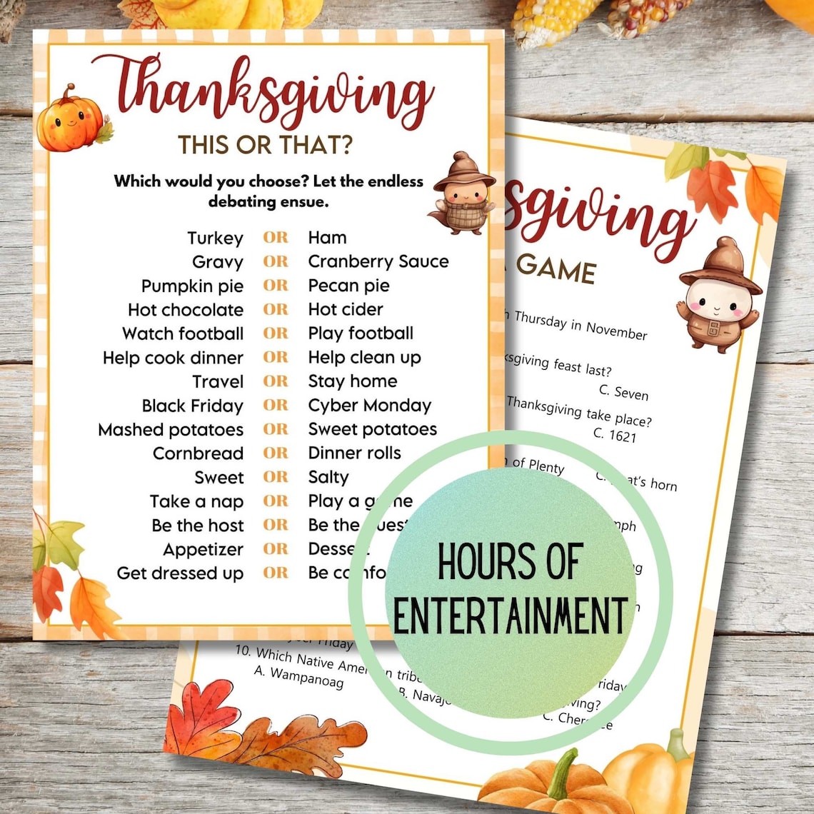 Thanksgiving Games Bundle, Thanksgiving Game Printable, Thanksgiving ...