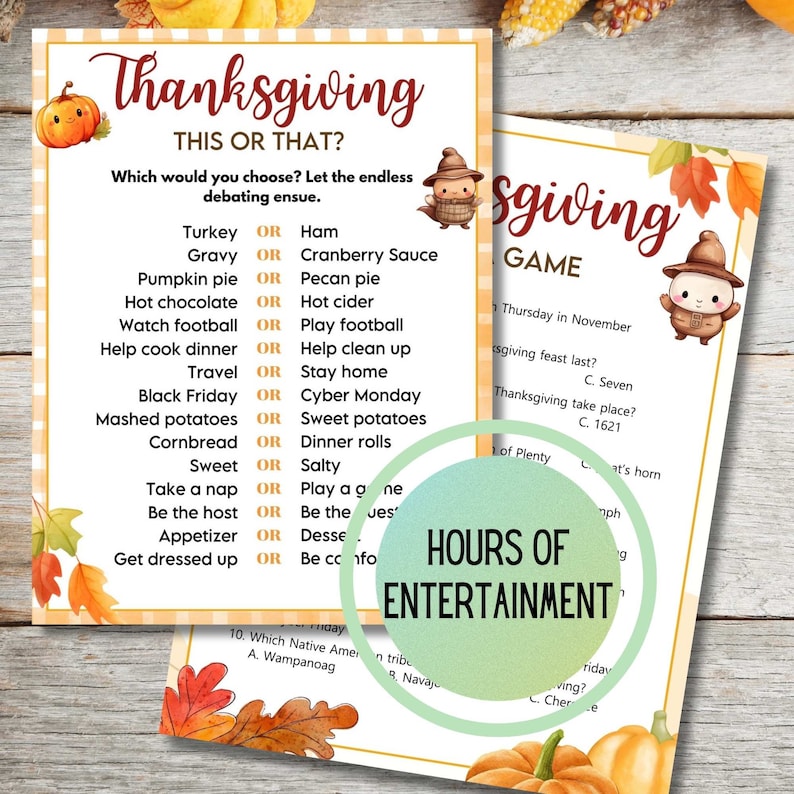 Thanksgiving Games Bundle, Thanksgiving Game Printable, Thanksgiving ...