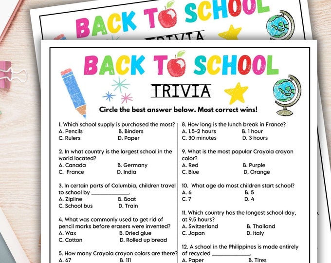 Back to School Bingo Printable Party Game - Picture Bingo - Etsy