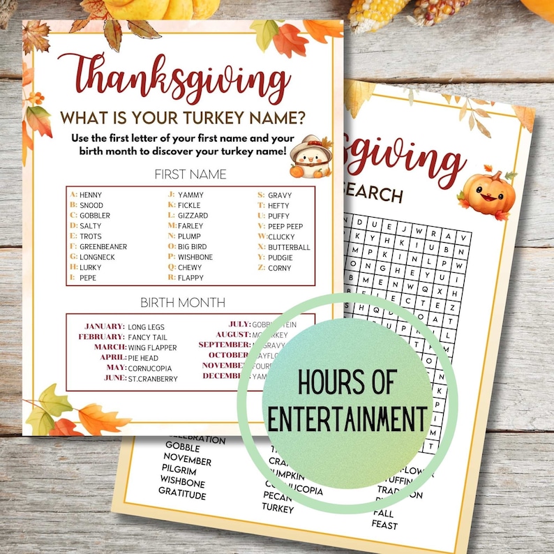 Thanksgiving Games Bundle, Thanksgiving Game Printable, Thanksgiving ...