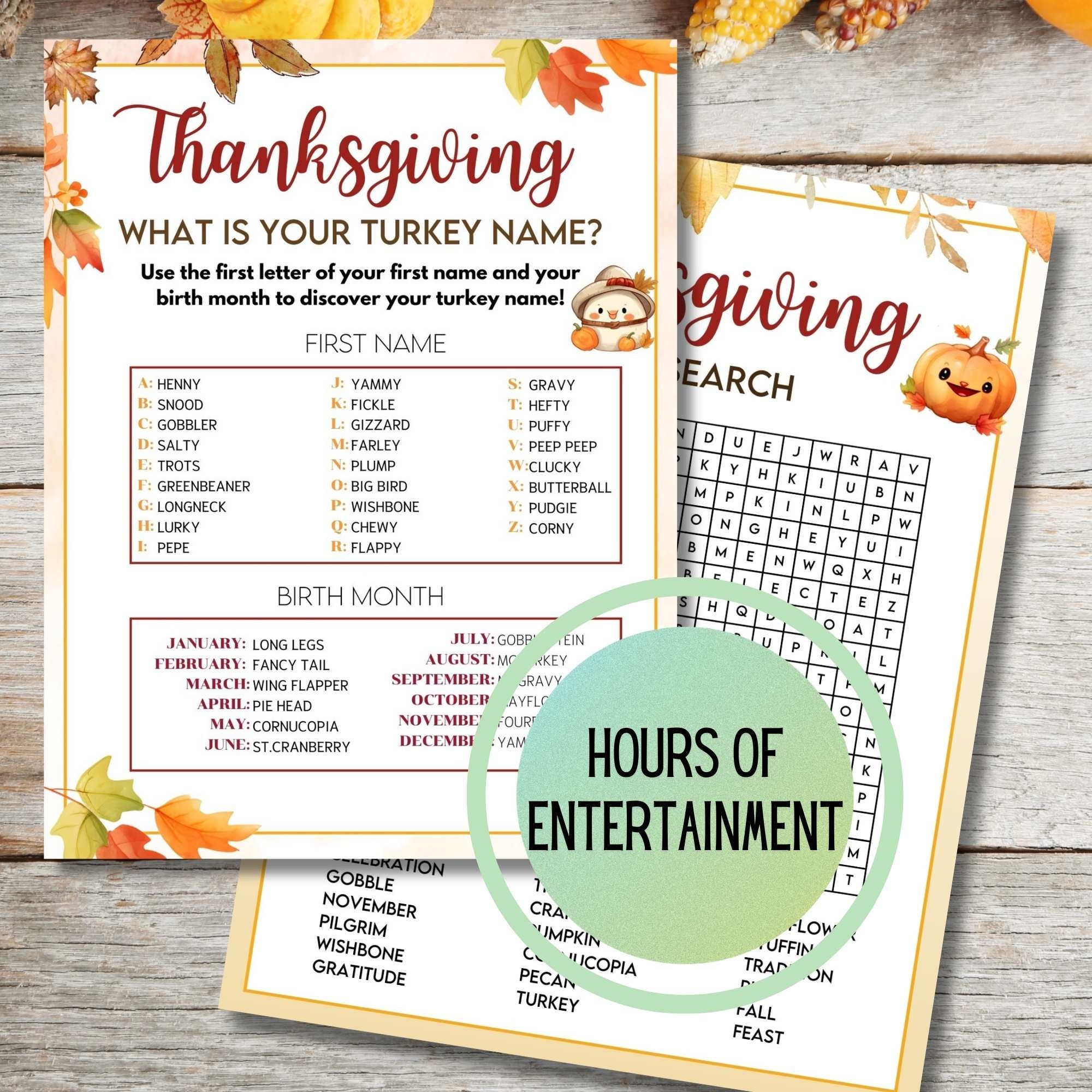 Thanksgiving Games Bundle, Thanksgiving Game Printable, Thanksgiving ...