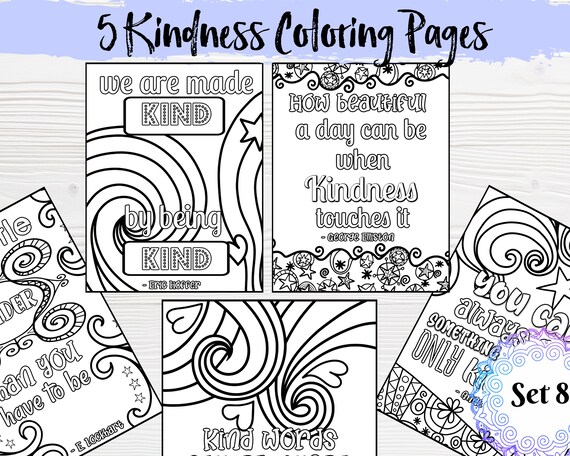 Printable Kindness Coloring Pages/ Teaching Kindness/promote | Etsy