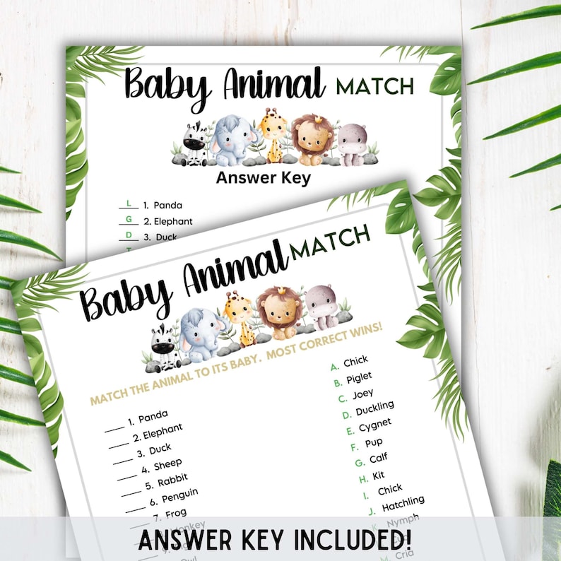 Baby Animal Match Game | Baby Animal Matching | Spring Party Games ...