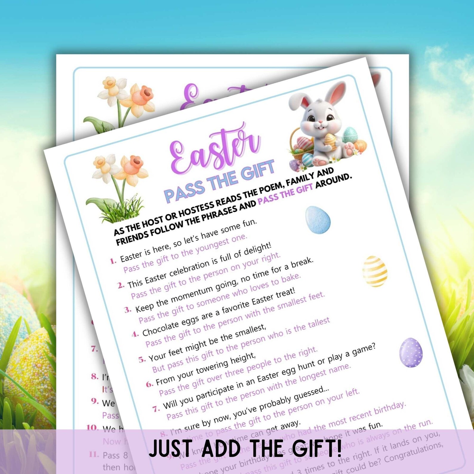 Easter Pass the Gift Game: Printable Party Activity (PDF) - Etsy