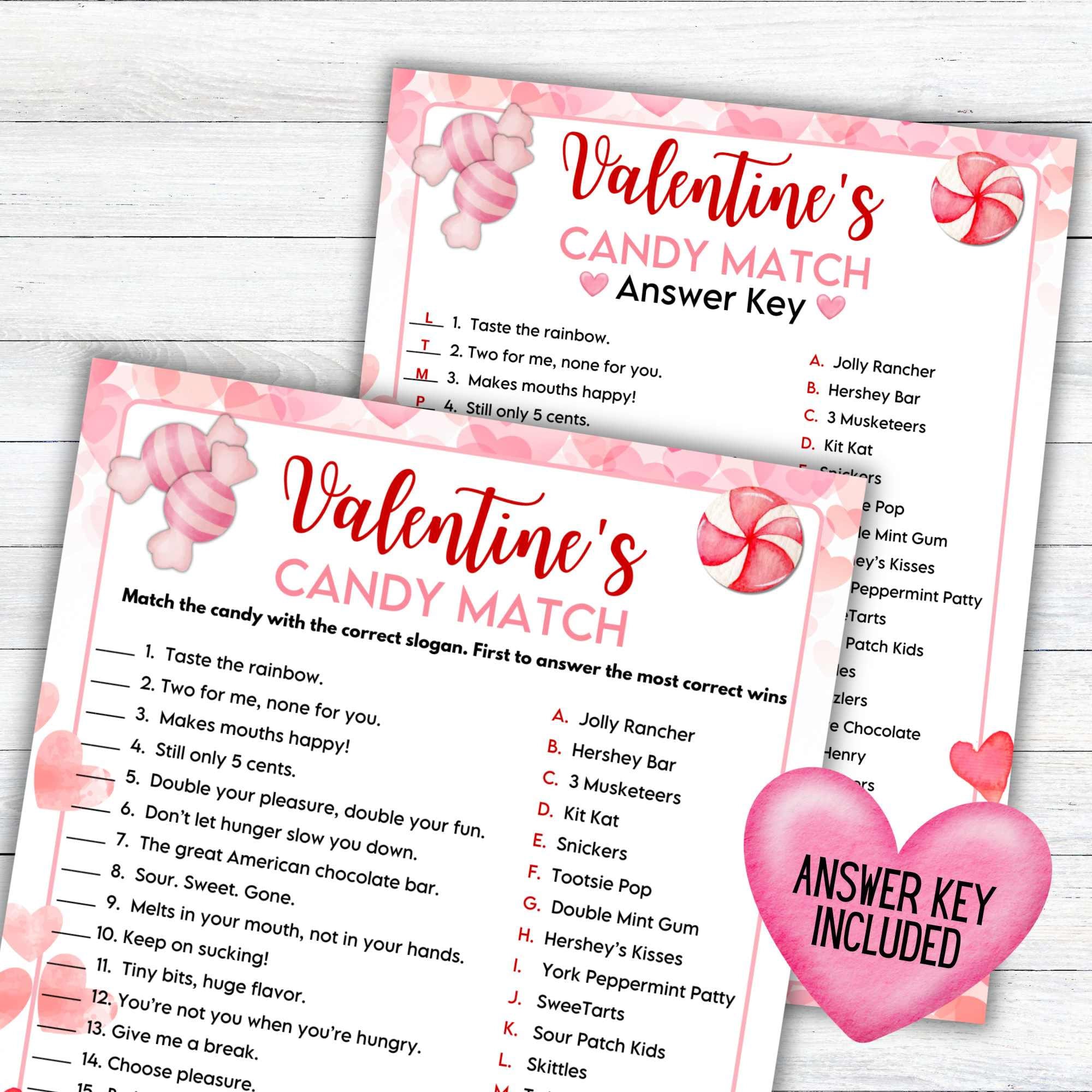 Valentine’s Day Candy Match, Candy Match Game, Valentine's Day Party ...