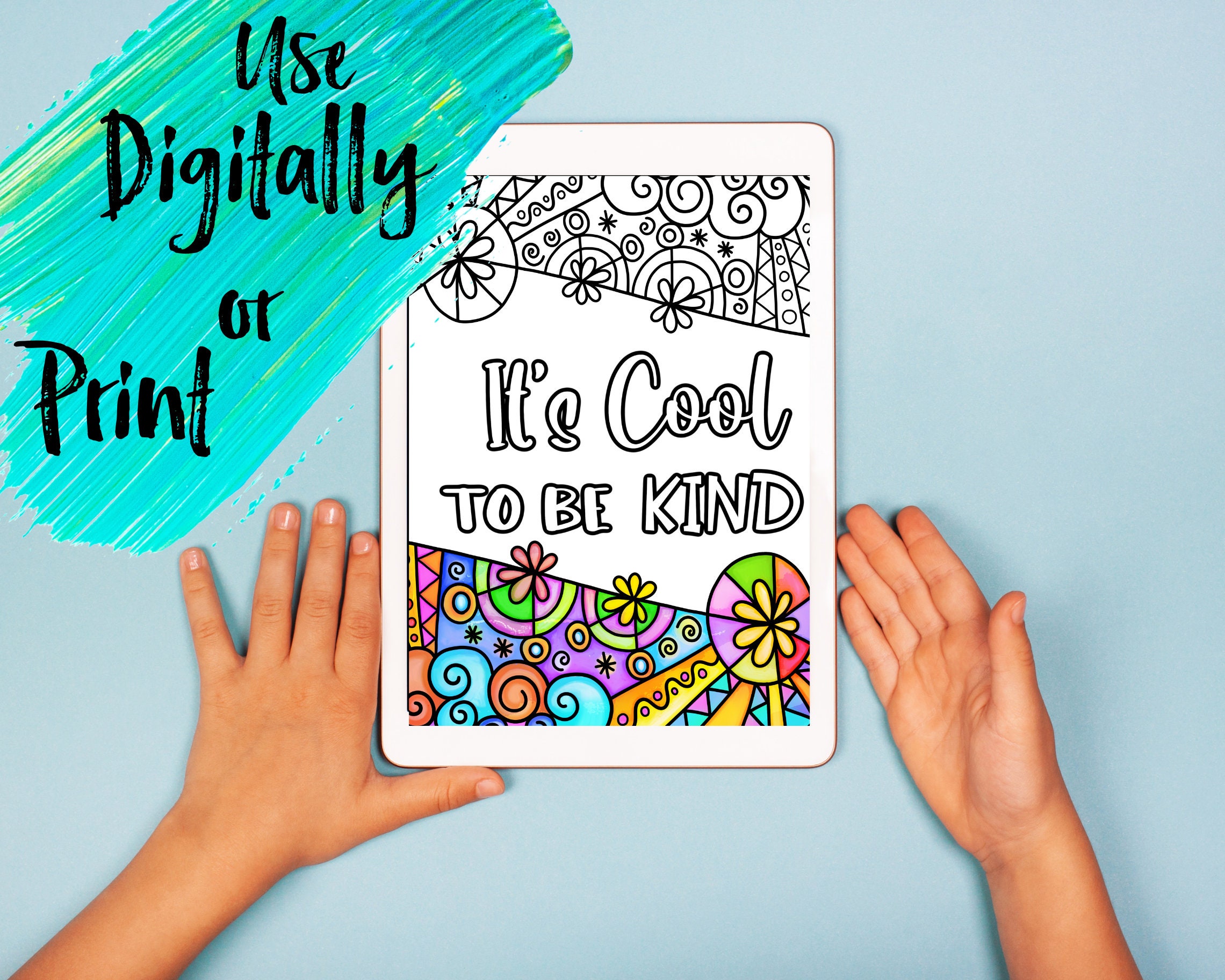 Positive Coloring Pages for Kids/kindness Coloring Book Bundle/digital ...