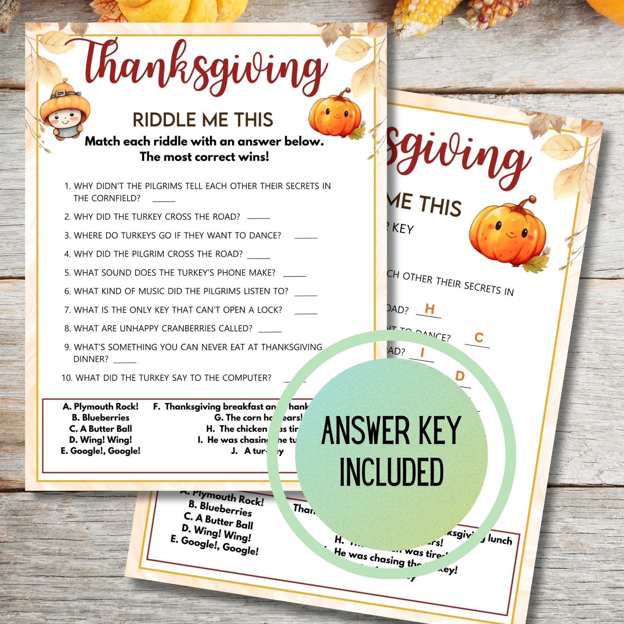 Thanksgiving Games Bundle, Thanksgiving Game Printable, Thanksgiving ...
