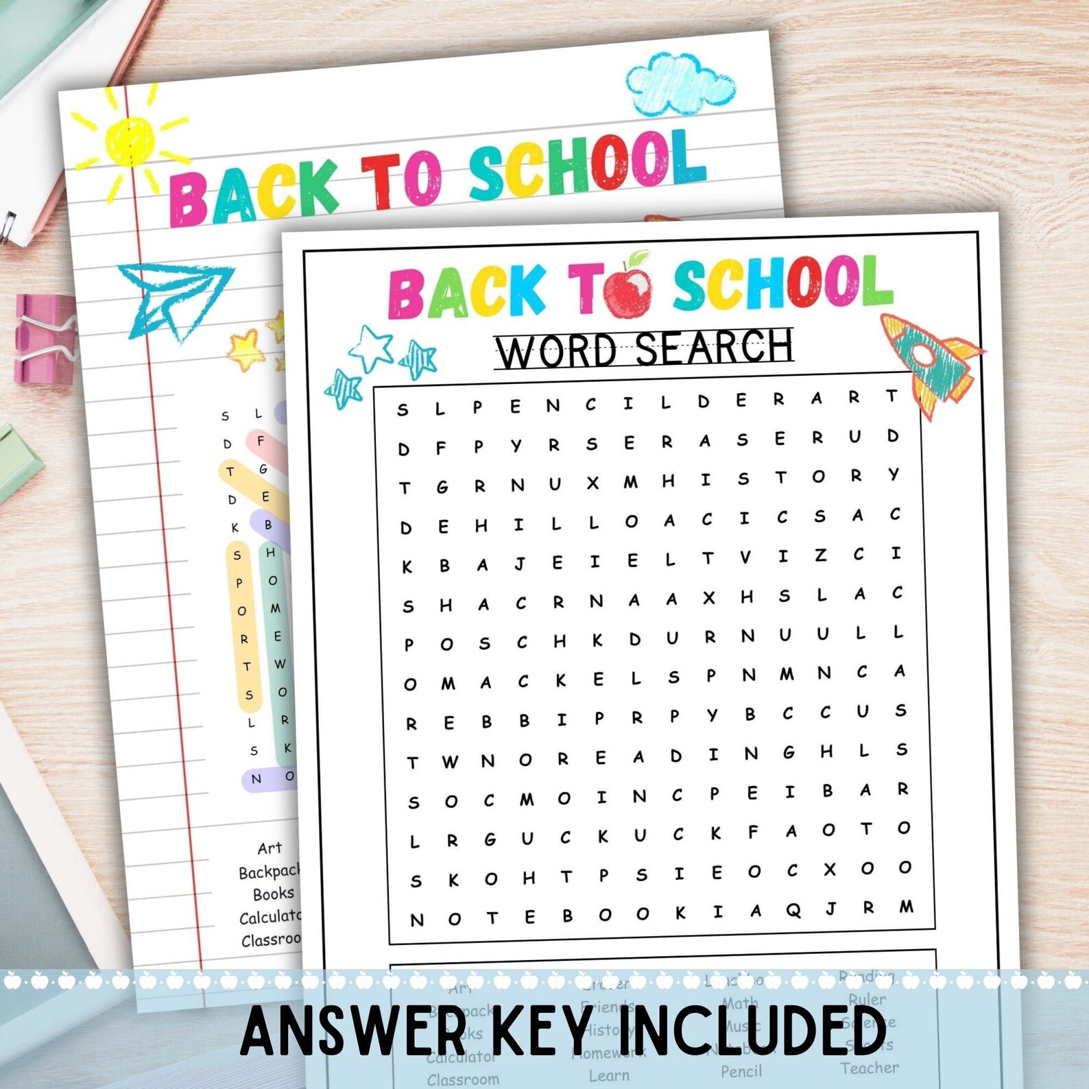 Back to School Word Search, Back to School Games, First Day of School ...