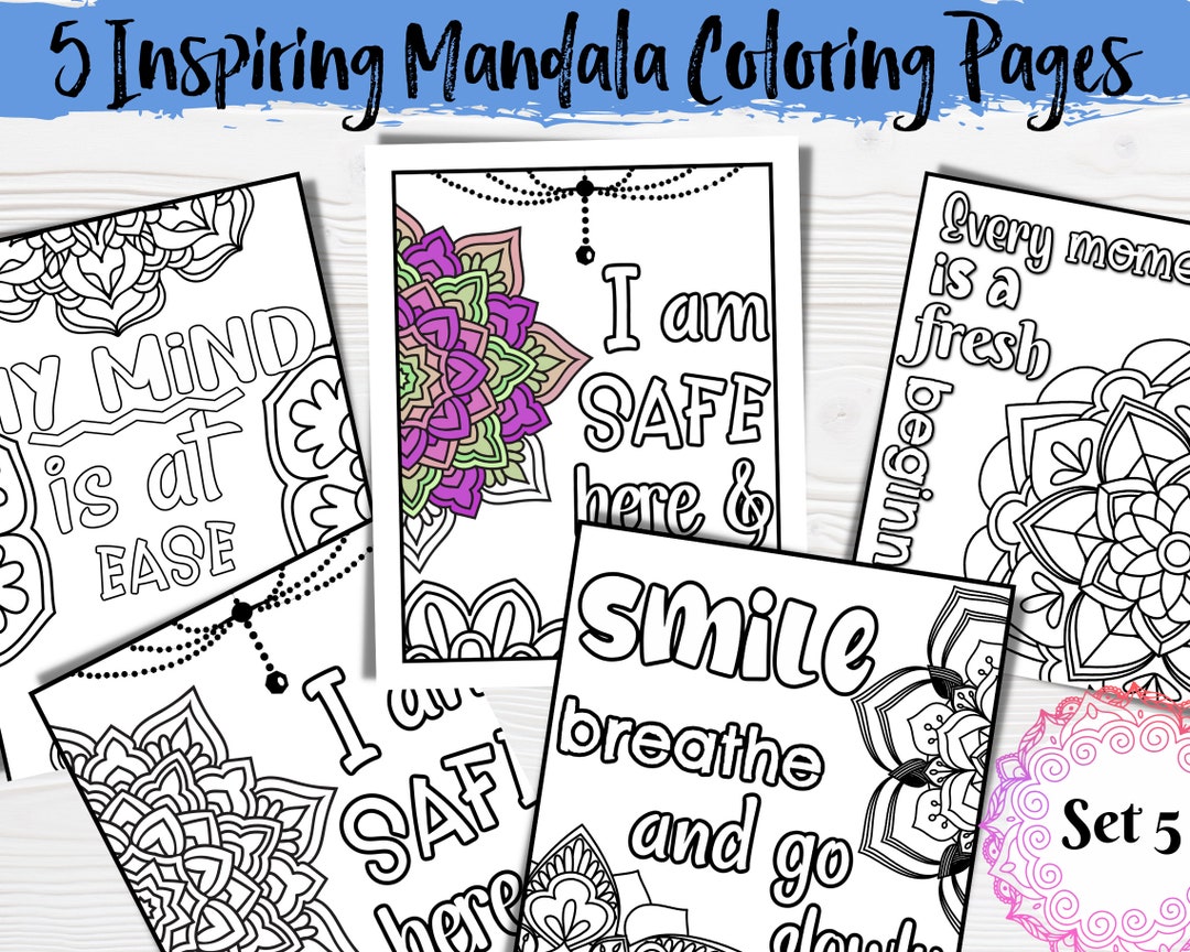 Mental Health Coloring Printables/mandala Coloring Pages/digital ...