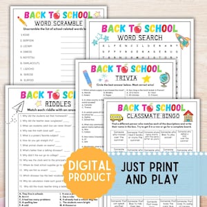Back to School Bundle, Printable First Day of School Activities ...