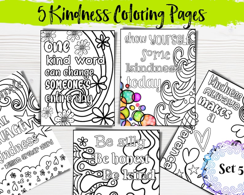 Kindness Coloring Pages for Kids/ Kindness Activity/ Digital/ Instant ...