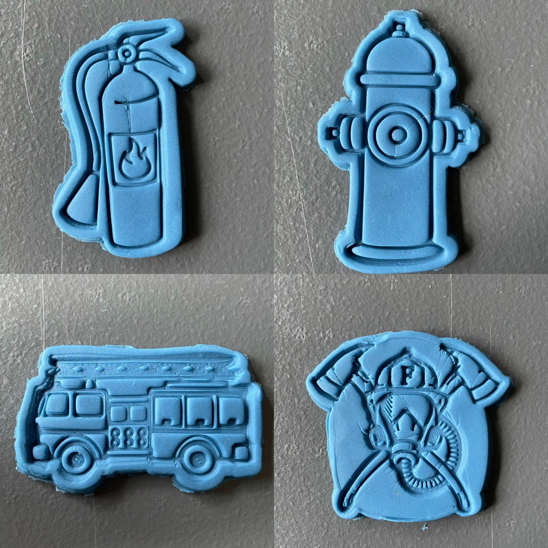Firefighter 4 Pack Cookie Cutters Fire Fighter Career Designs OOAK Gift ...