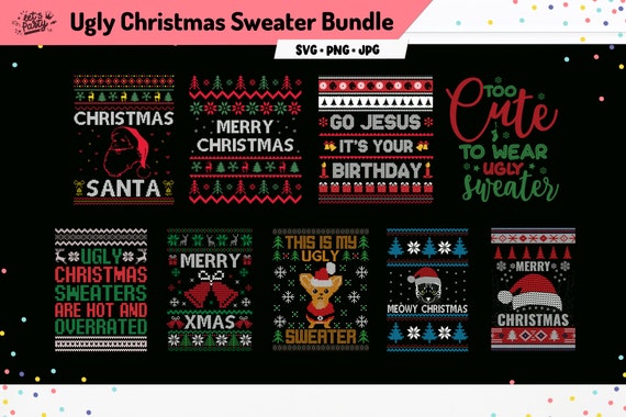 Ugly Sweater Bundle Svg Funny Christmas Sweater Bundle Svg | Etsy