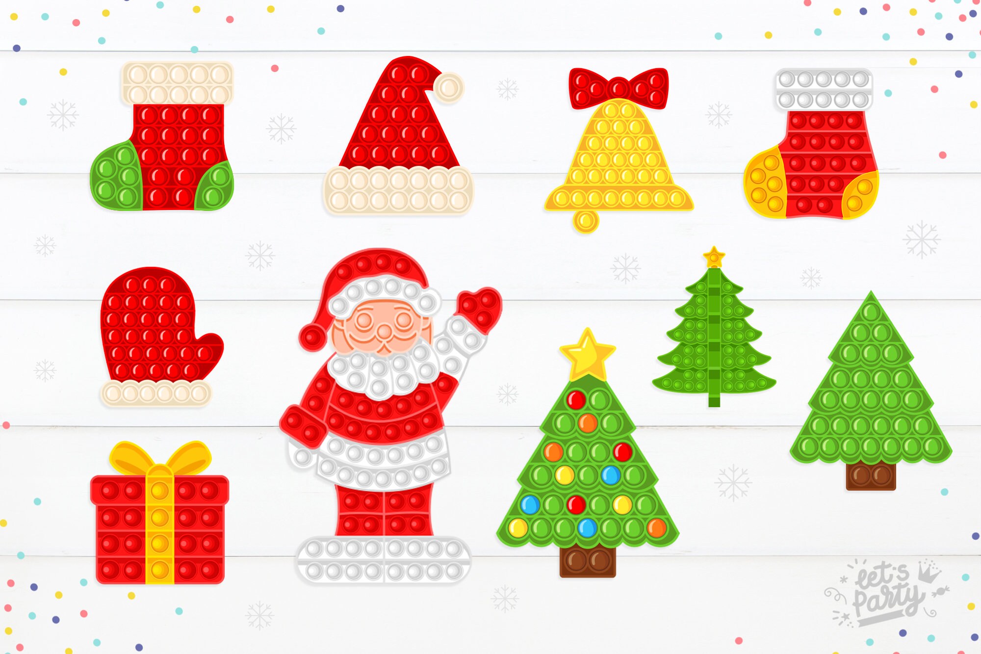 Pop It Christmas Digital Clipart,pop It Christmas Png,popit,pop It Png ...
