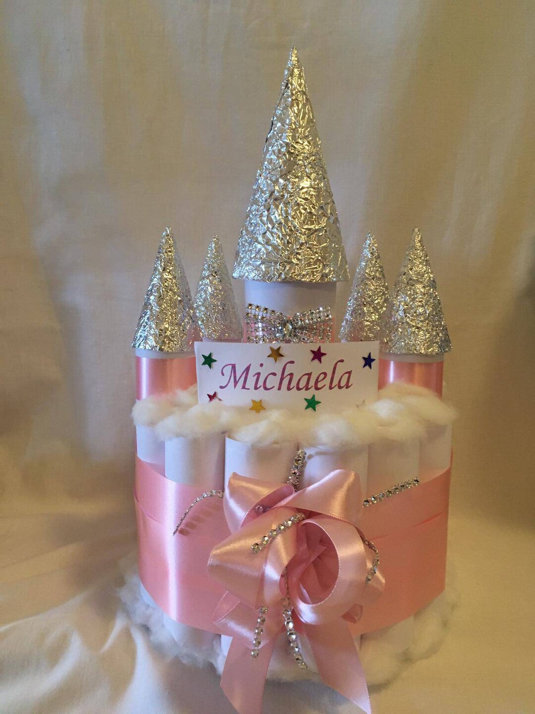 Mini Castle Diaper Cake, All Colors, Baby Shower Gift,approx. 30 Cm ...