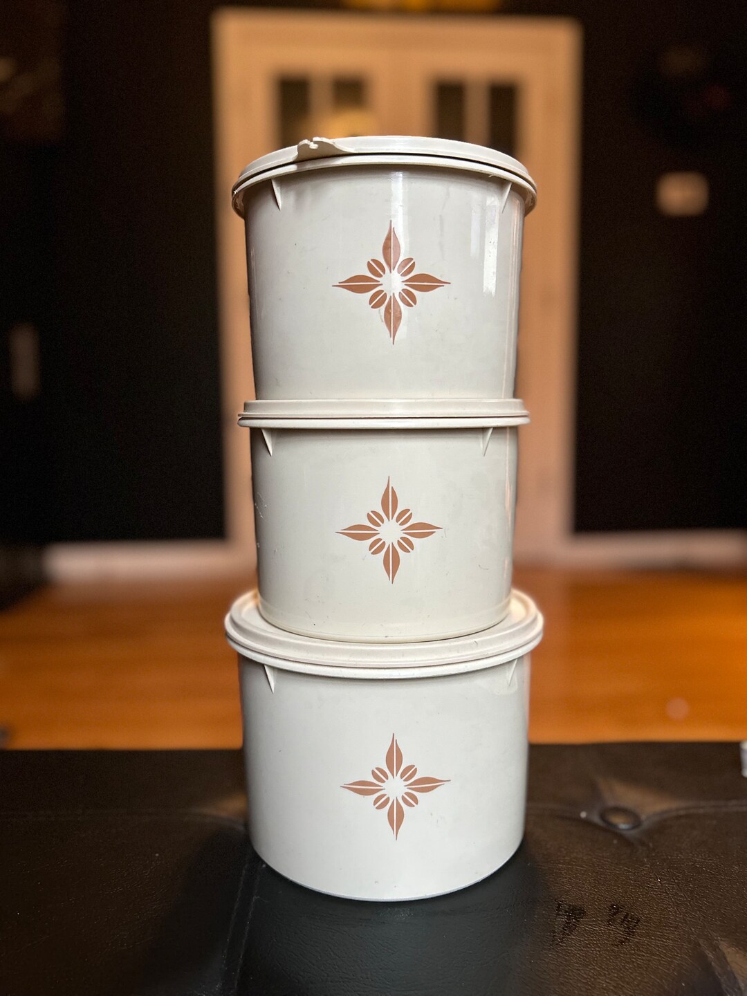 Vintage 3 Pcs Tupperware Cannister Set #264-4 #265-12 Leftover Food ...