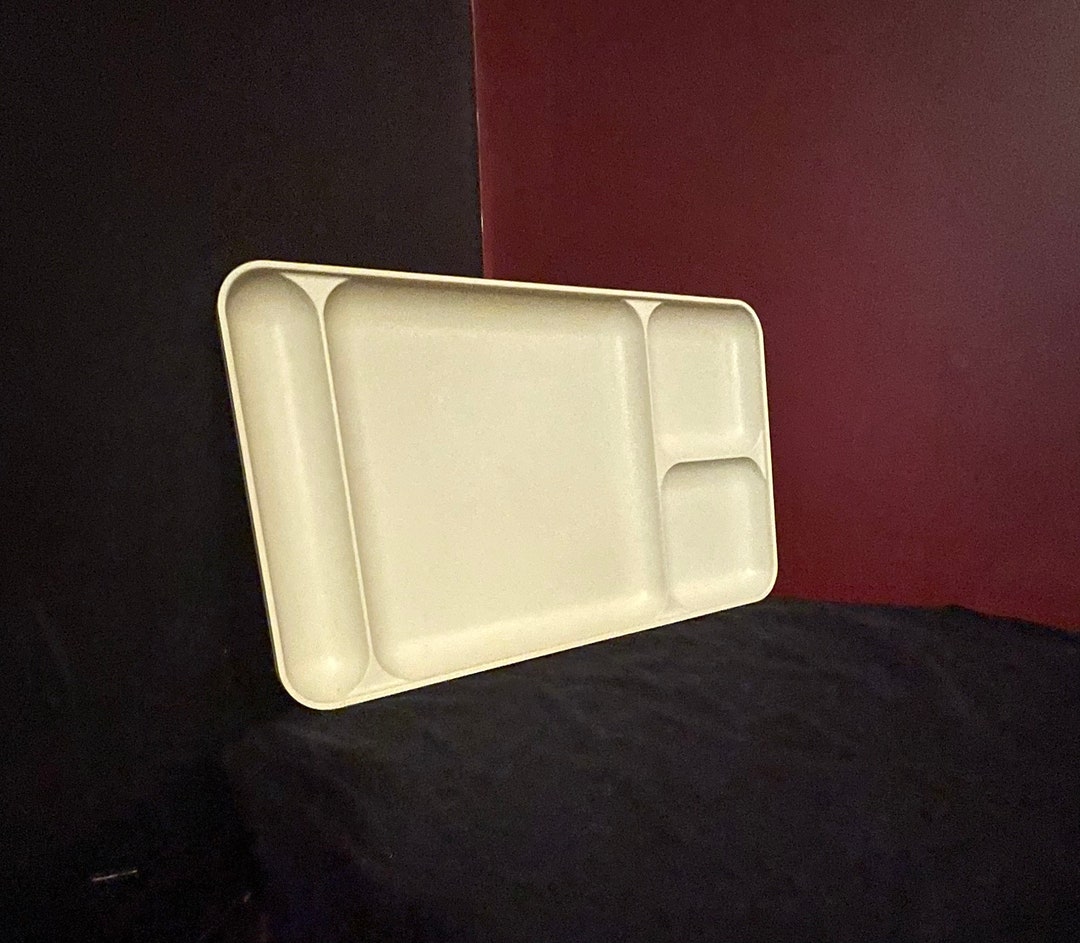 Vintage Tupperware 1535-5 Divided Serving Trays TV Camping Picnic Beige ...