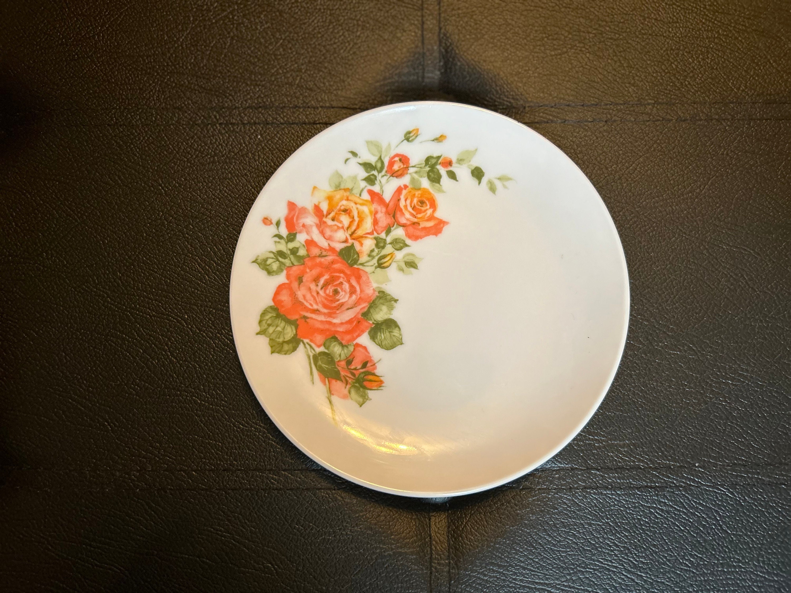 Vintage Set (4) Dorchester Cyanamid Plates Floral Theme Pink Rose ...
