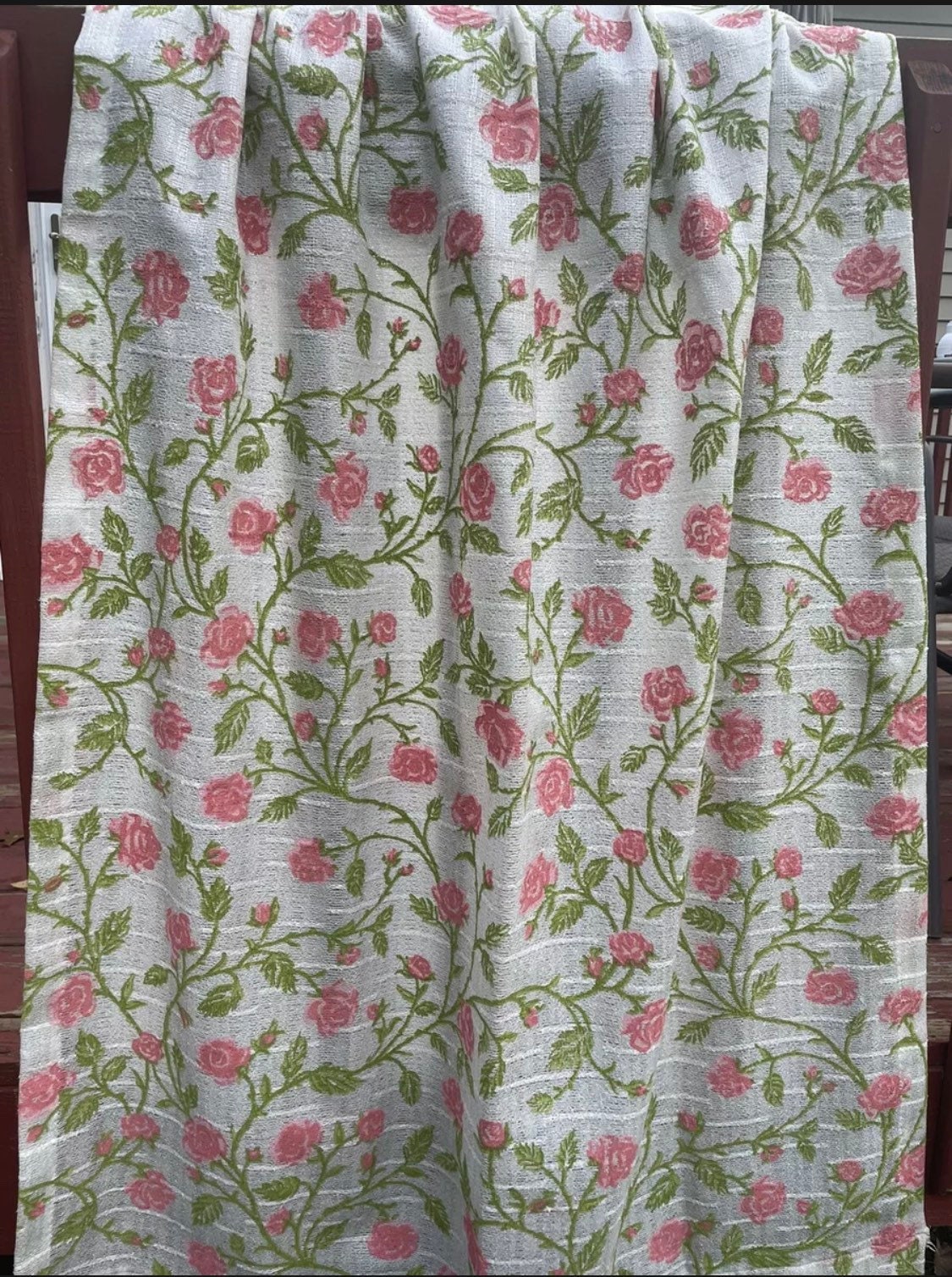 Vintage Ann and Hope Woven Pinch Pleat Curtains Drapes Two Panels Pink ...