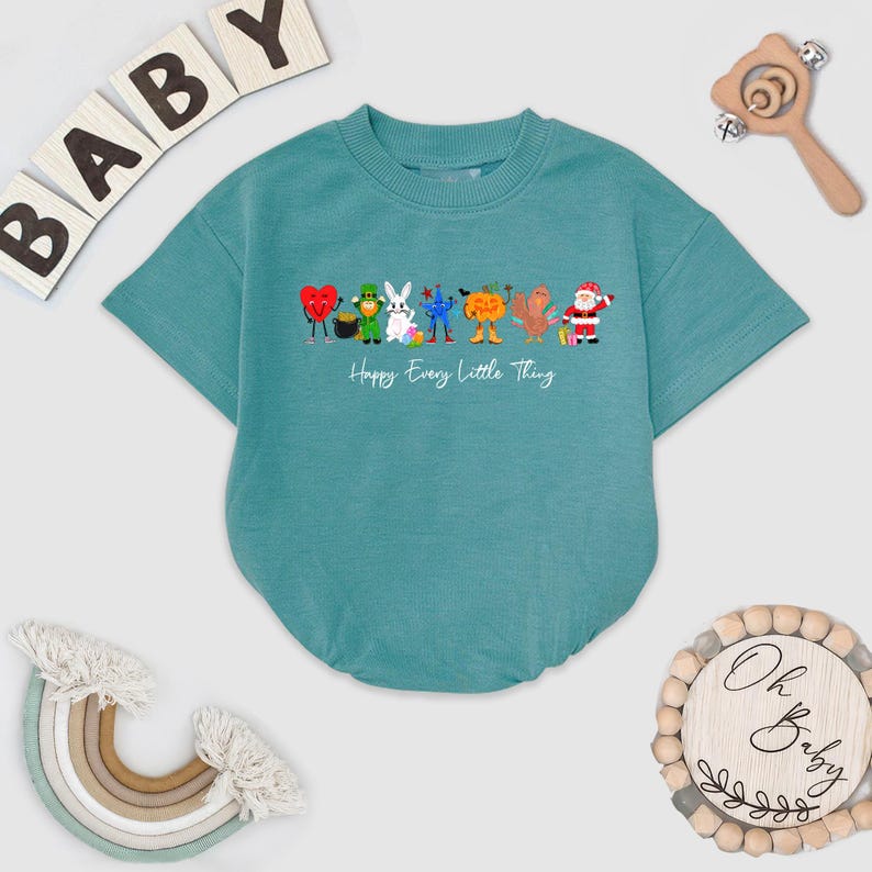 Happy Every Little Thing Baby Romper, Funny Holiday Bodysuit, Valentine ...