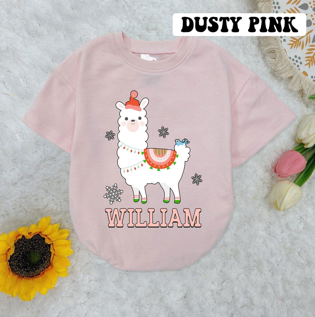 Personalized Name Llama Baby Romper Short Sleeves, Cute Llama Baby ...