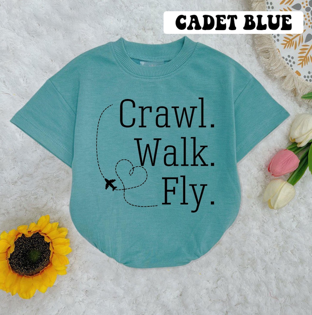 Crawl Walk Fly Baby Romper Short Sleeves, Airplane Baby Bodysuit ...