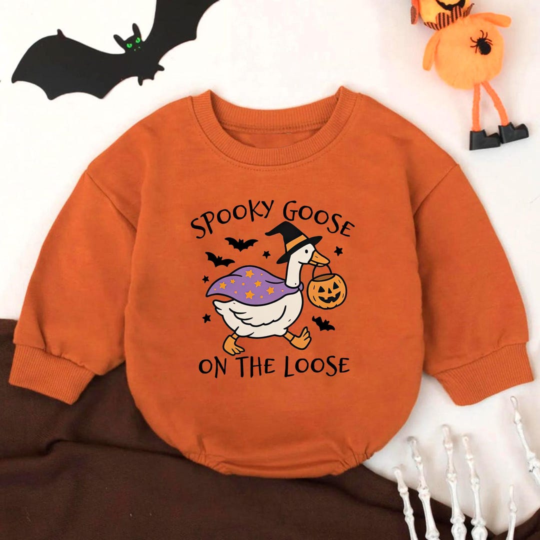 Spooky Goose on the Loose Romper, Spooky Goose Halloween Romper, Funny ...