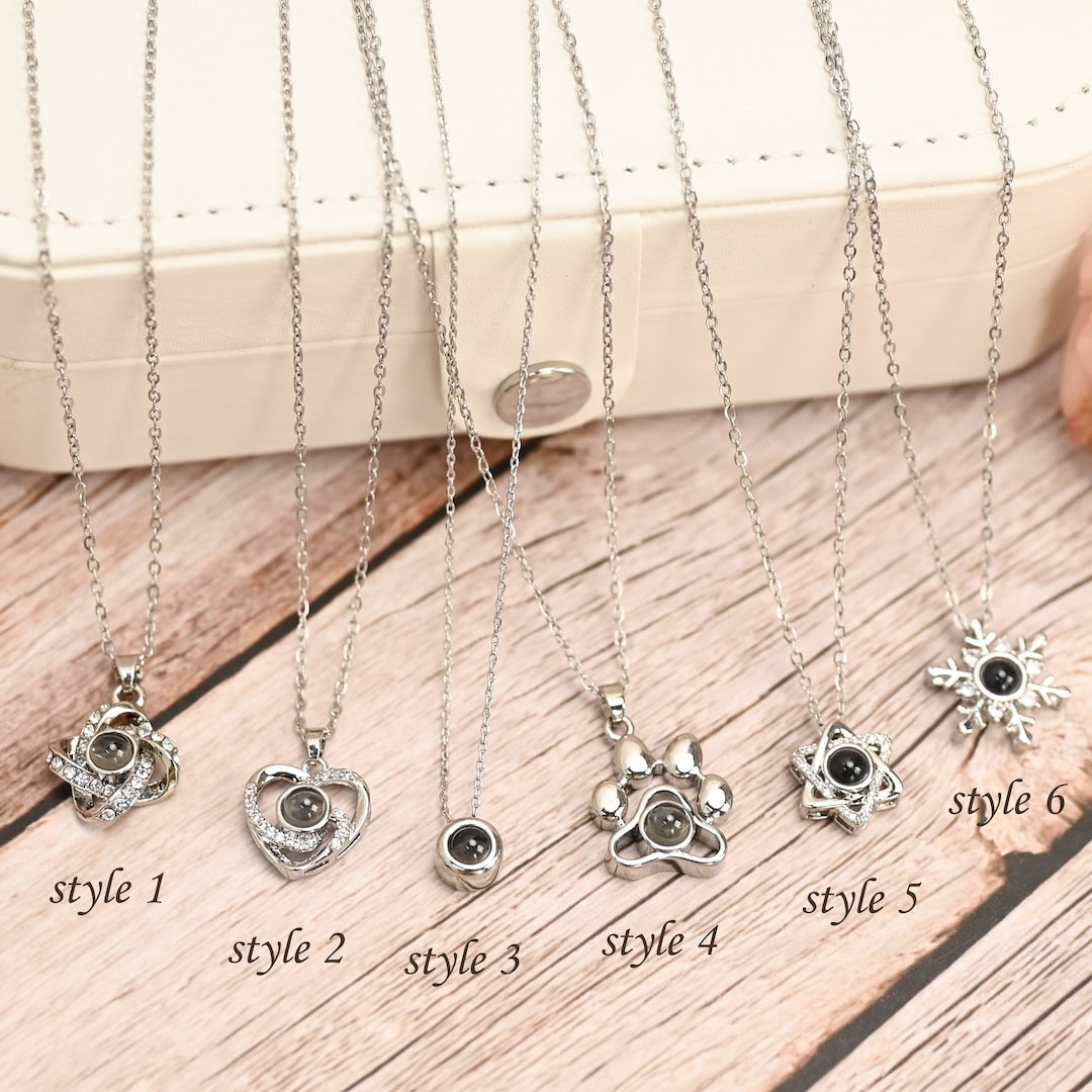 Custom Photo Projection Necklace, Memorial Photo Necklace, Birthday ...