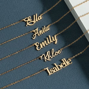 Minimalist Cursive Name Necklace,custom Gold Necklace,mother's Day ...