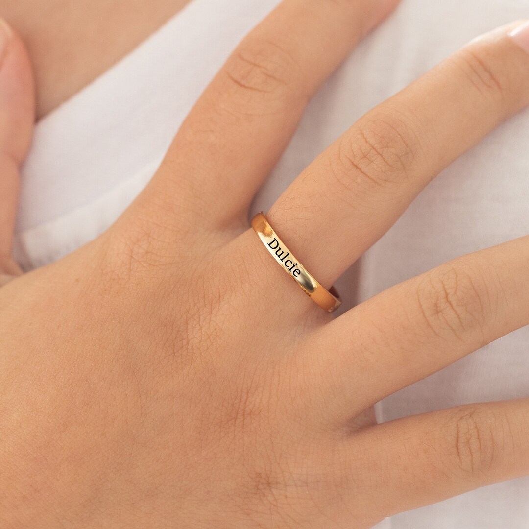 Personalized Name Ring in Gold/silver/rose Gold,name Engraved Ring ...