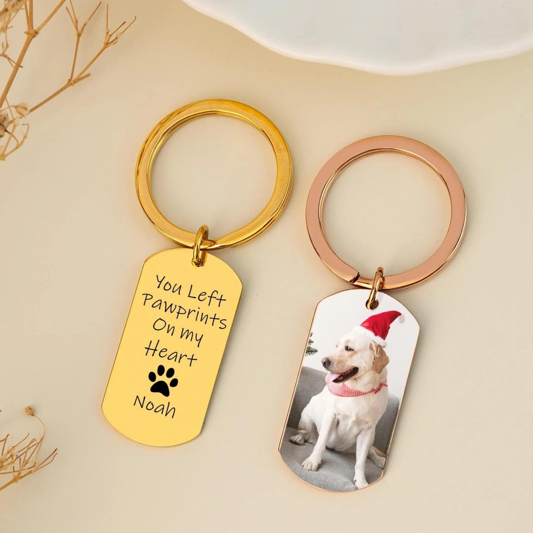 Custom Dog Photo Keychain,cat Picture Keychains,keyring for Pet Loss ...