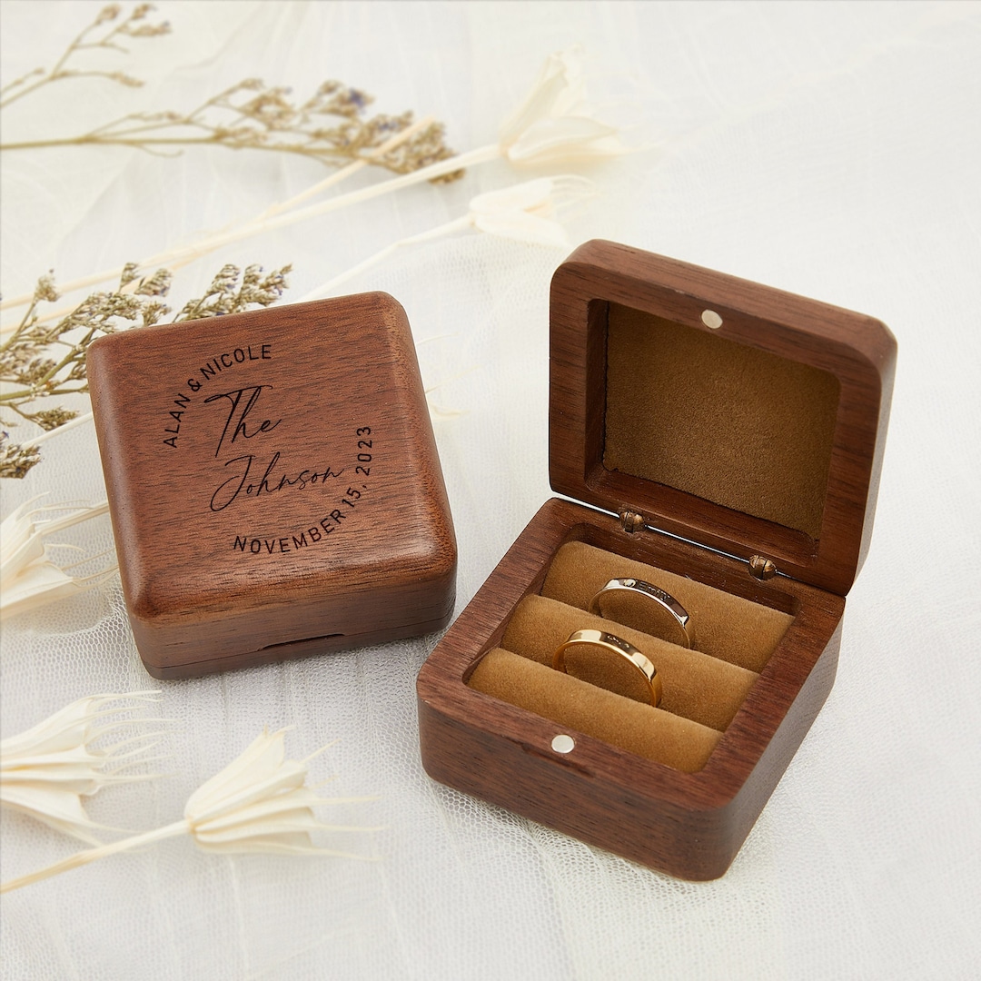 Custom Wooden Ring Box,engraved Wood Ring Bearer Box for Wedding ...