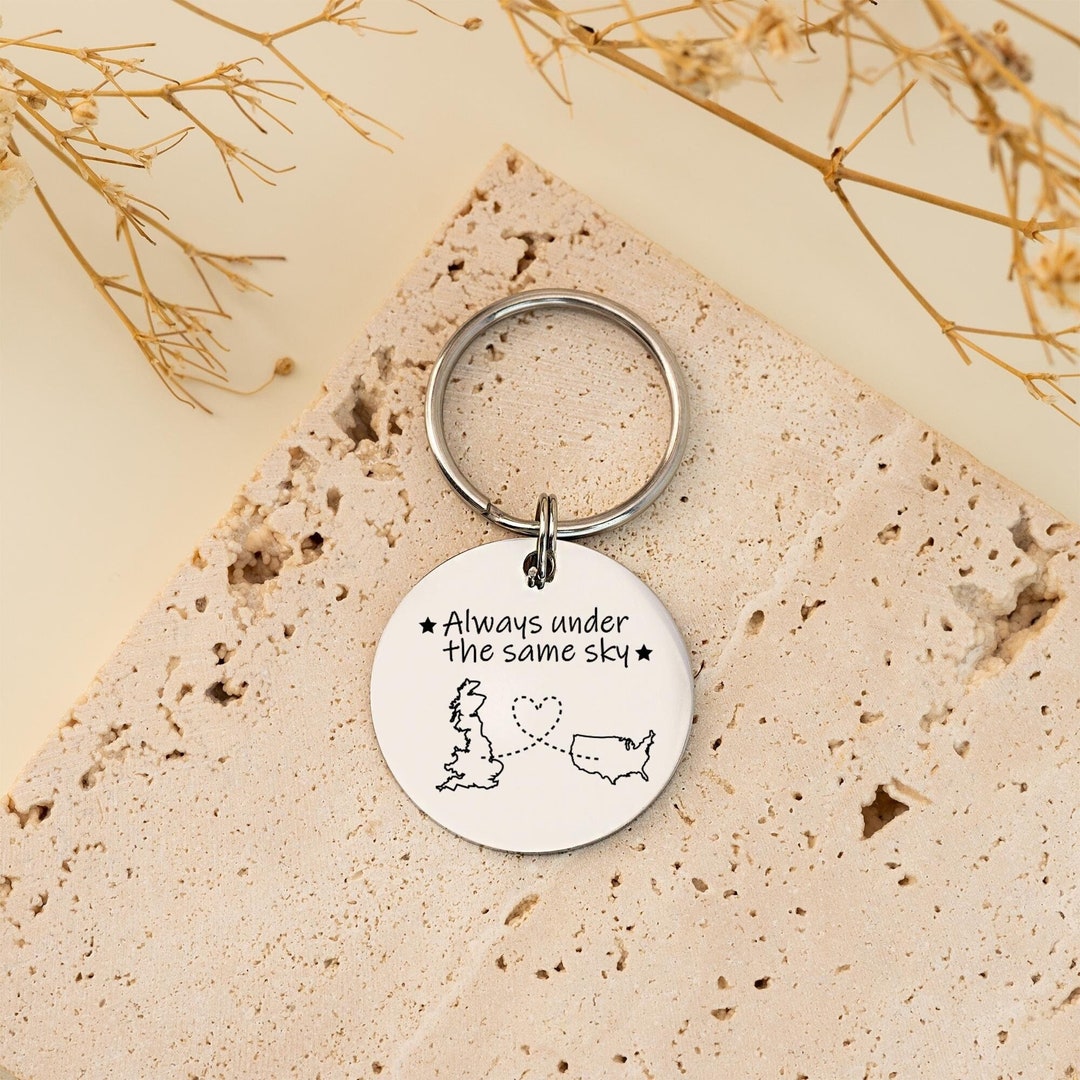 Country Map Keychain,personalized Two Countries Disc Keychain,long ...