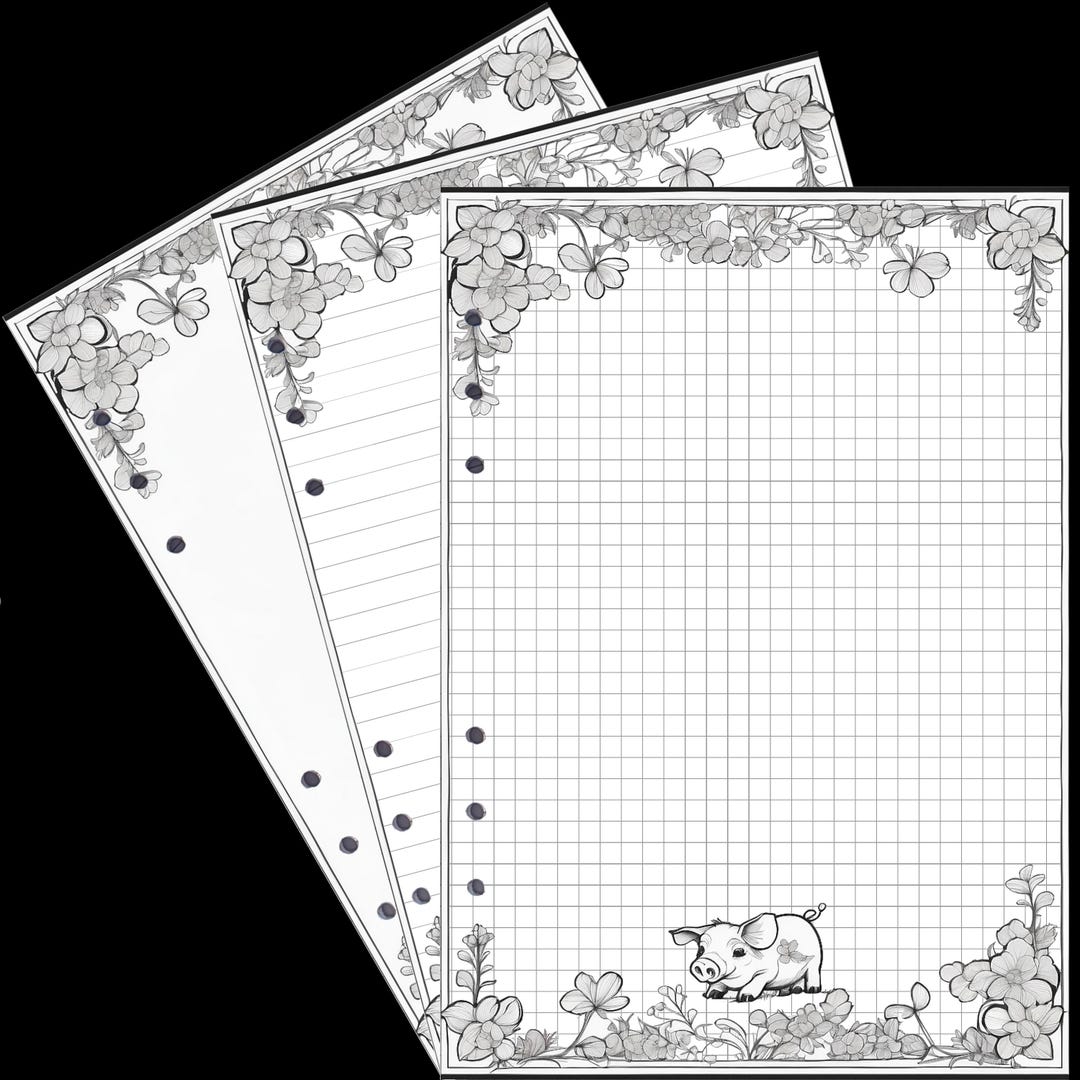 DIN A5 Ring Binder Inserts Motif: Pig 2 6-hole Punch - Etsy