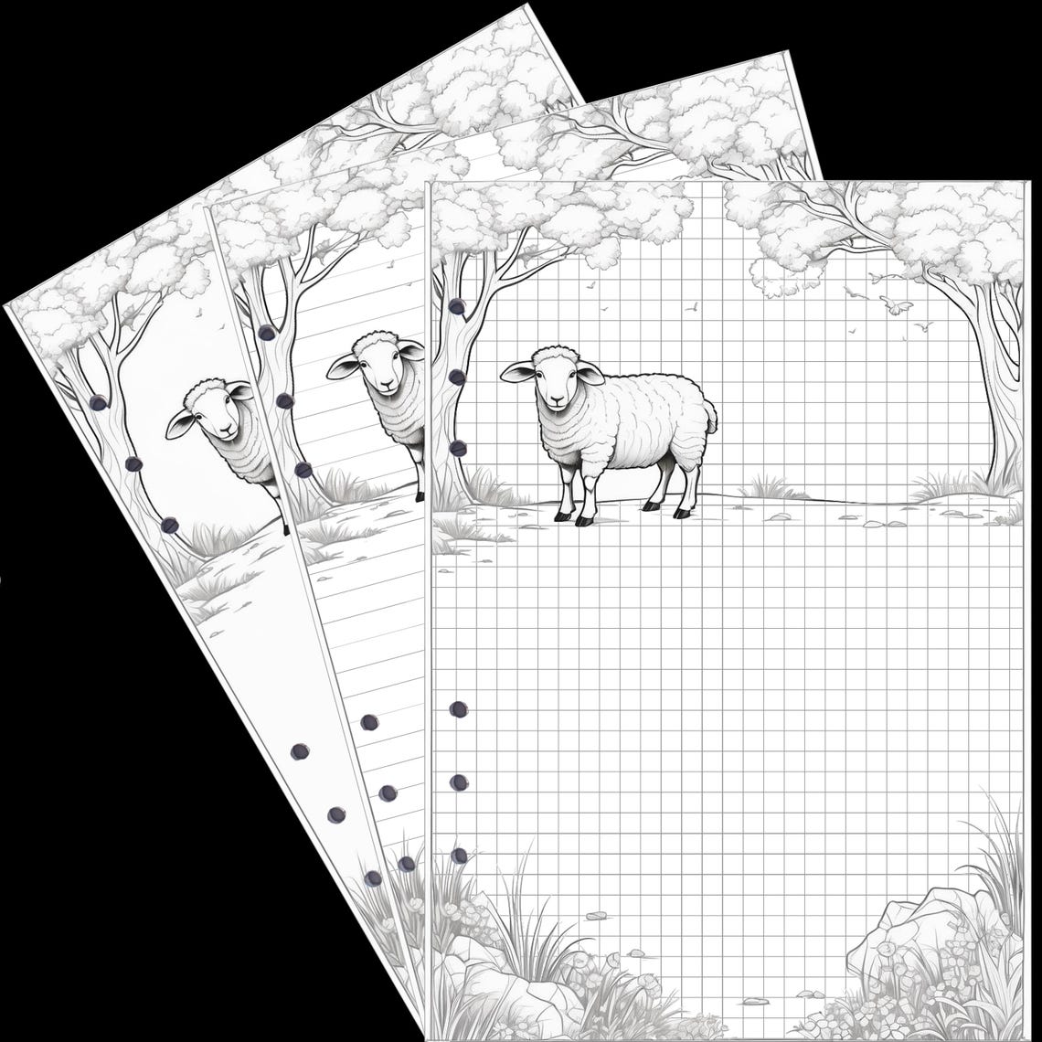 DIN A5 Ring Binder Inserts Motif: Sheep 3 6-hole Punch - Etsy
