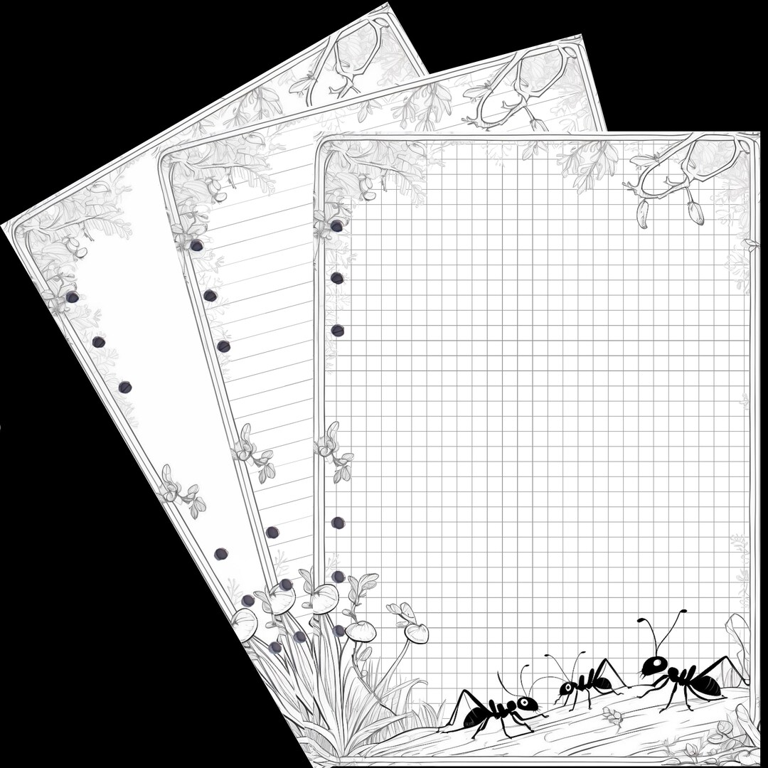 DIN A5 Ring Binder Inserts With 6 Holes and Motif | Image Ant 5 - Etsy