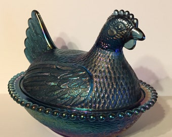 Glass Chicken Candy Dish | Etsy