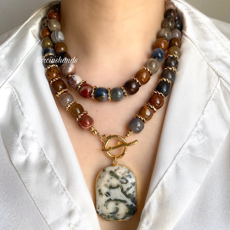 Agate Necklace - Etsy