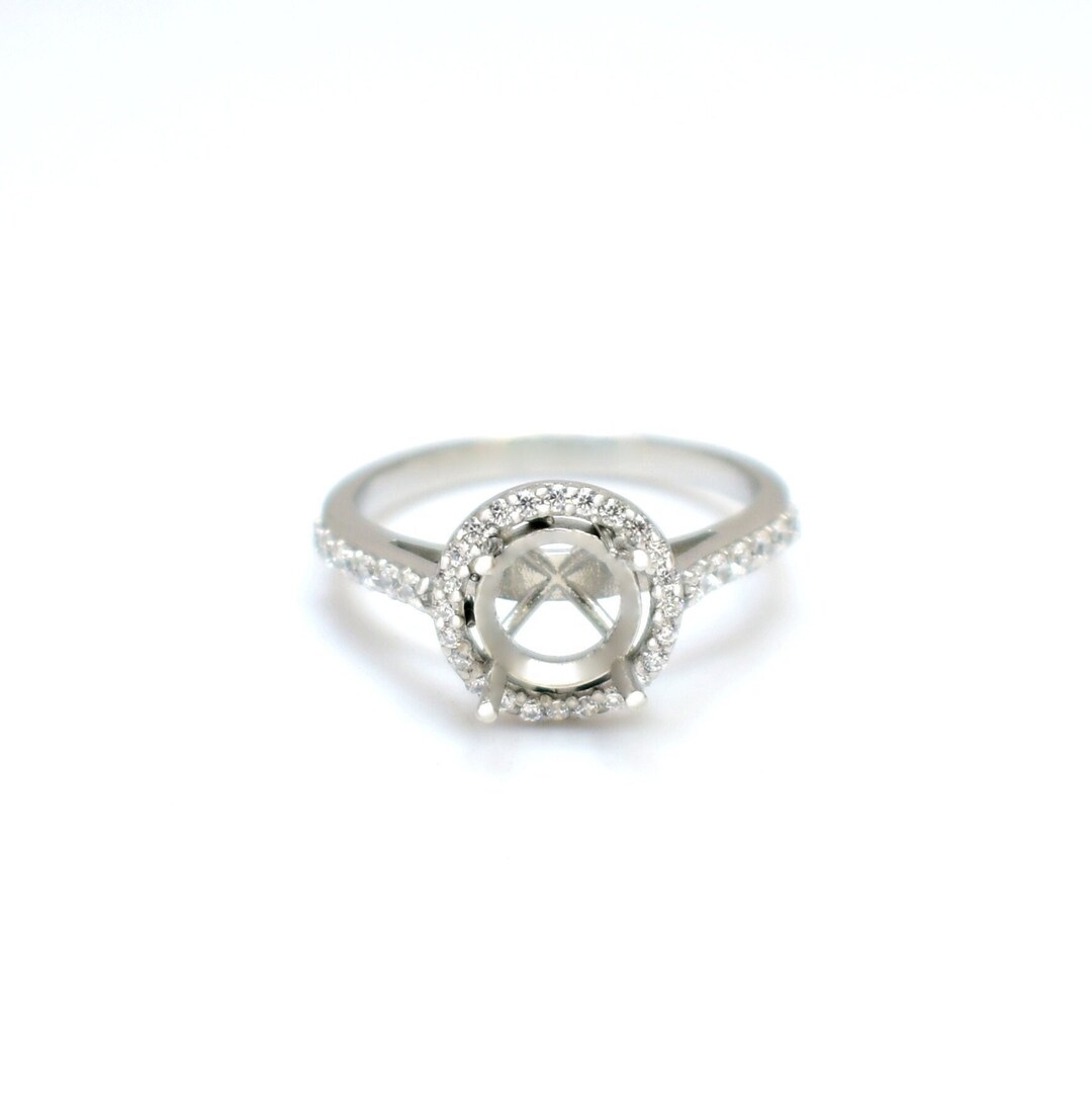 925 Sterling Silver Round Ring Setting, Round 7, 8, 9, 10, 11, 12, 13 ...