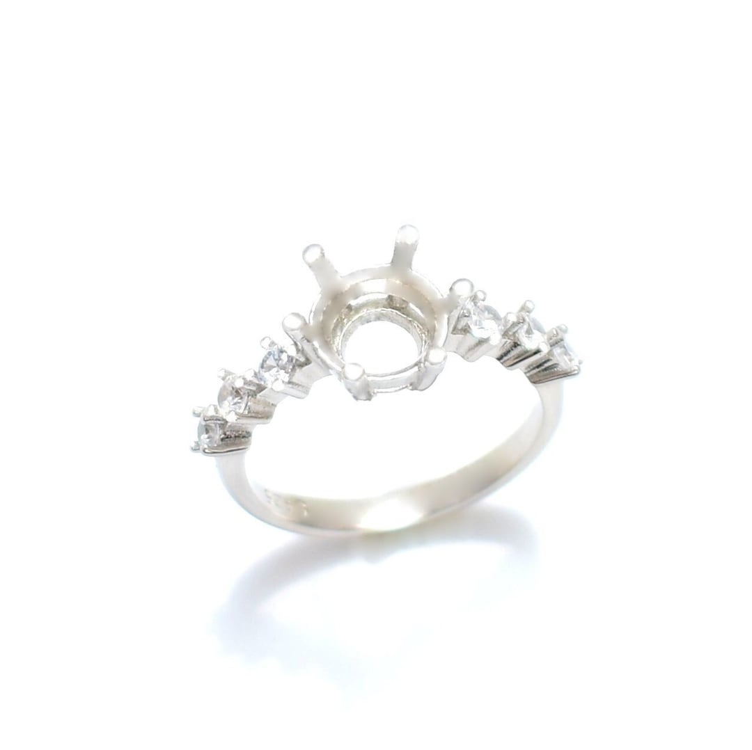 Fabulous Ring Setting, 925 Sterling Silver Round Ring Setting - 5, 6, 7 ...