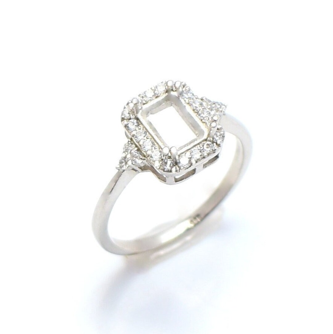 Amazing 925 Sterling Silver Octagon Ring Setting With Zircon - Etsy