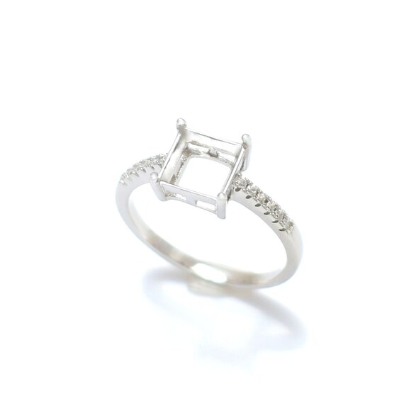 Stunning 925 Sterling Silver Square Ring Setting 7 8 - Etsy