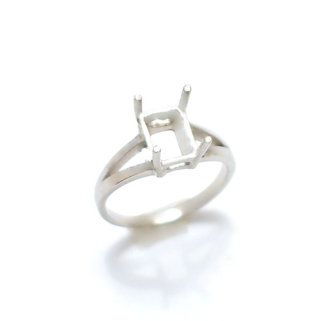 925 Sterling Silver Octagon Ring Setting, 7x5 to 14x10 Mm Ring Setting ...