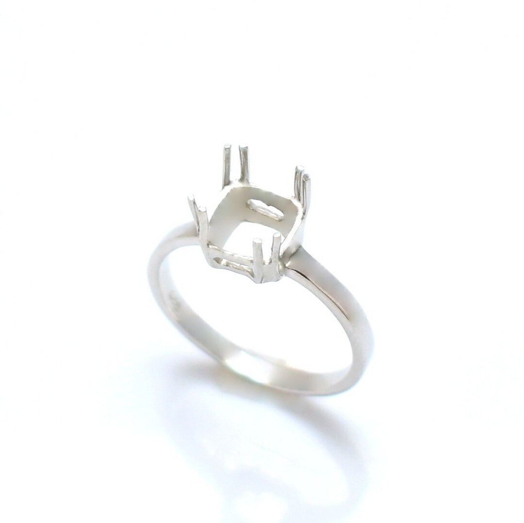 Stunning 925 Sterling Silver Square Ring Setting, Square 7, 8, 9, 10 ...