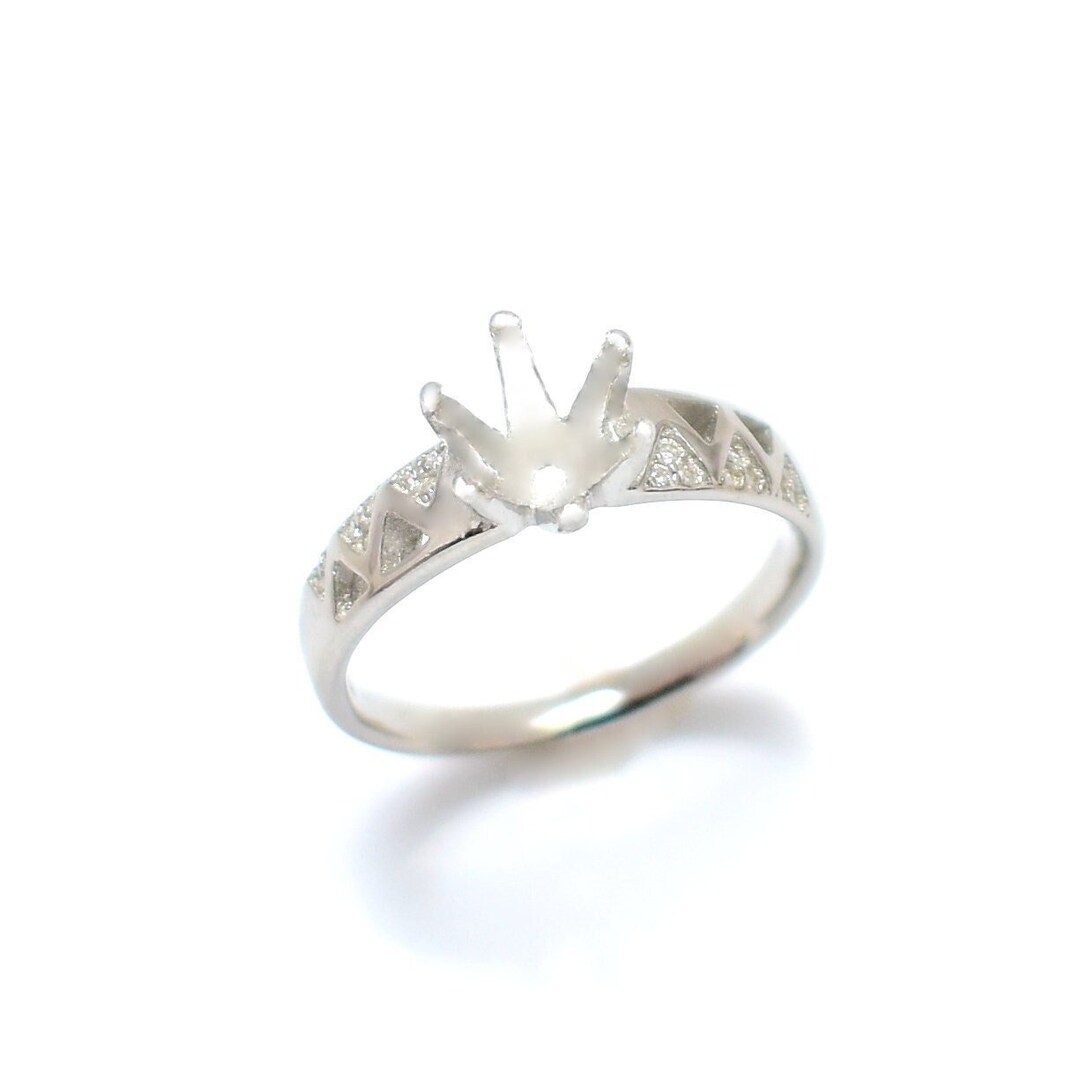 Amazing Semi Mount Ring, 925 Sterling Silver Round Ring Setting, Round ...