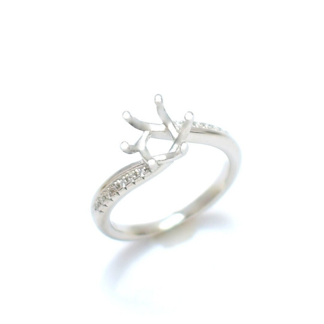 Stunning Ring Setting, 925 Sterling Silver Round Ring Setting, Round 5 ...
