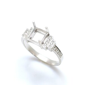 925 Sterling Silver Square Ring Setting, Square 7, 8, 9, 10 Mm Ring ...