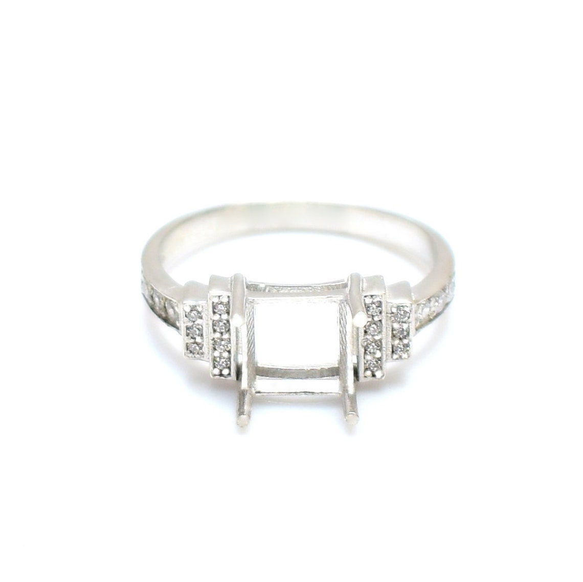 925 Sterling Silver Square Ring Setting Square 7 8 9 Mm - Etsy